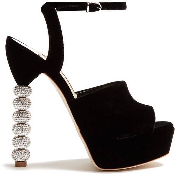 Sophia Webster | Shoes | Sophia Webster Natalia Velvet Crystal Heels ...